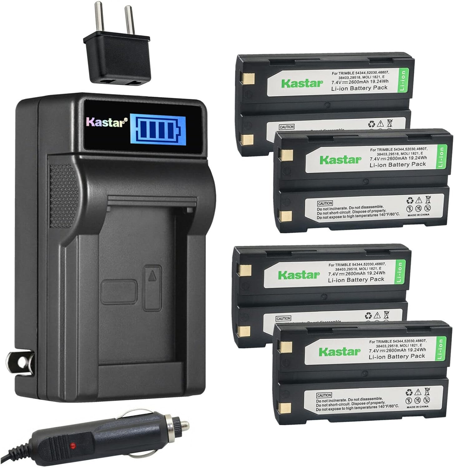 Amazon.com : Kastar 4-Pack Ei-D-Li1 Battery and LCD AC Charger Compatible with Trimble 29518 ...