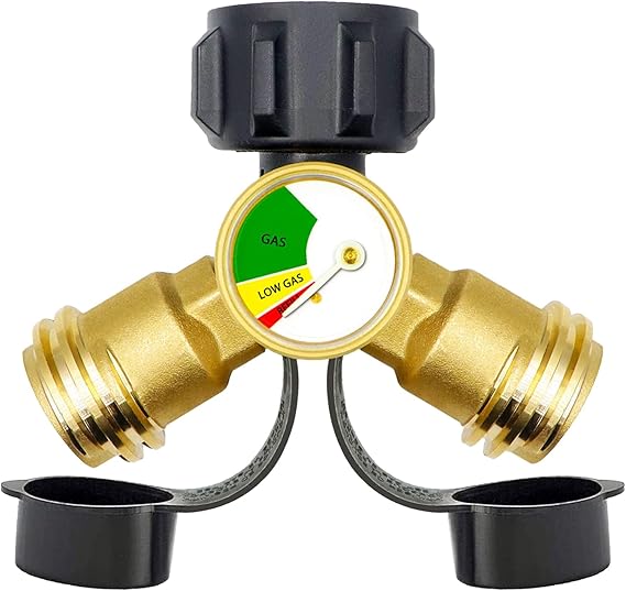 Amazon.com : Propane Splitter 2 Way with Shut Off Valve, Propane Tank Y ...