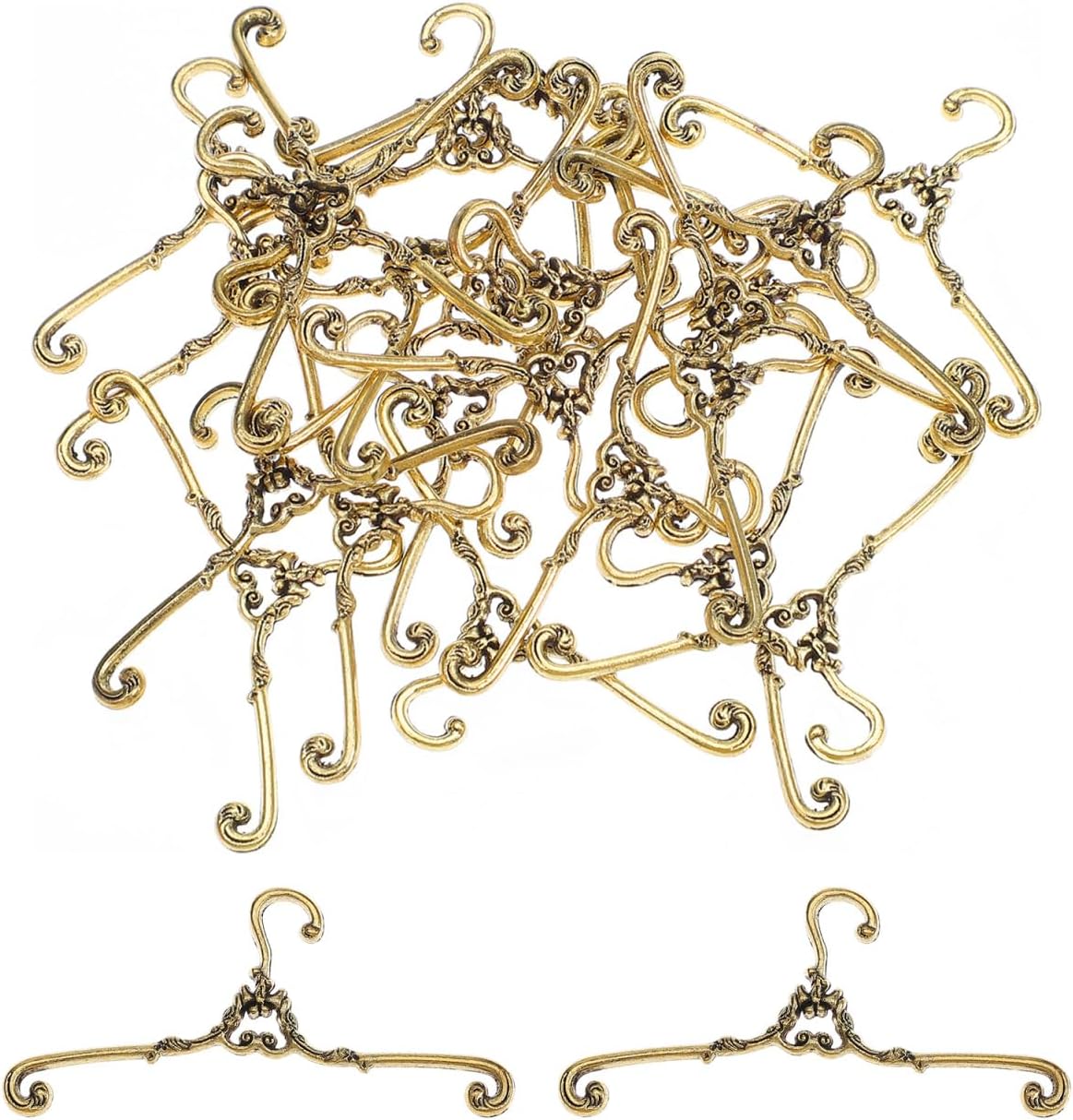 Amazon.com: Ipetboom 24pcs Miniature Clothes Hangers - 1.6In Mini Doll ...