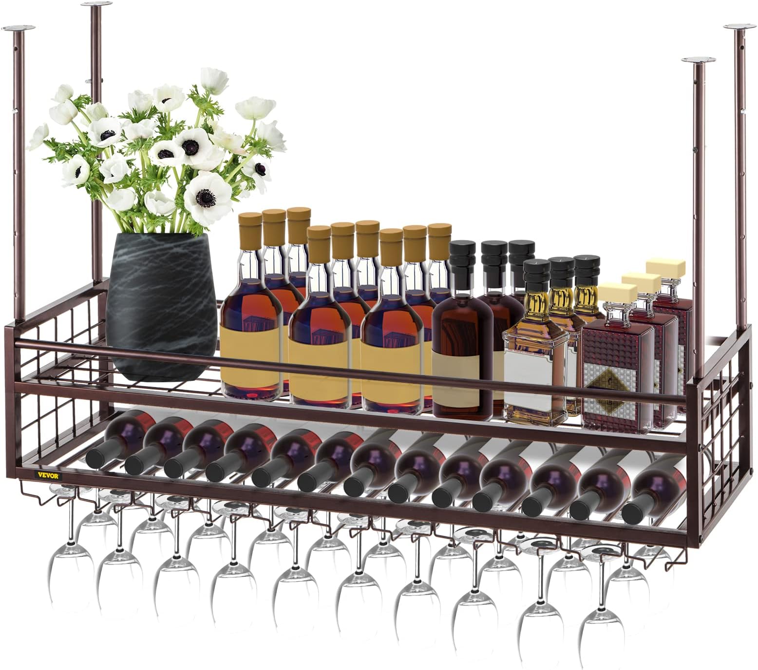 Amazon.com: Ceiling Wine Glass Rack - Hanging Wine Rack with Glass ...