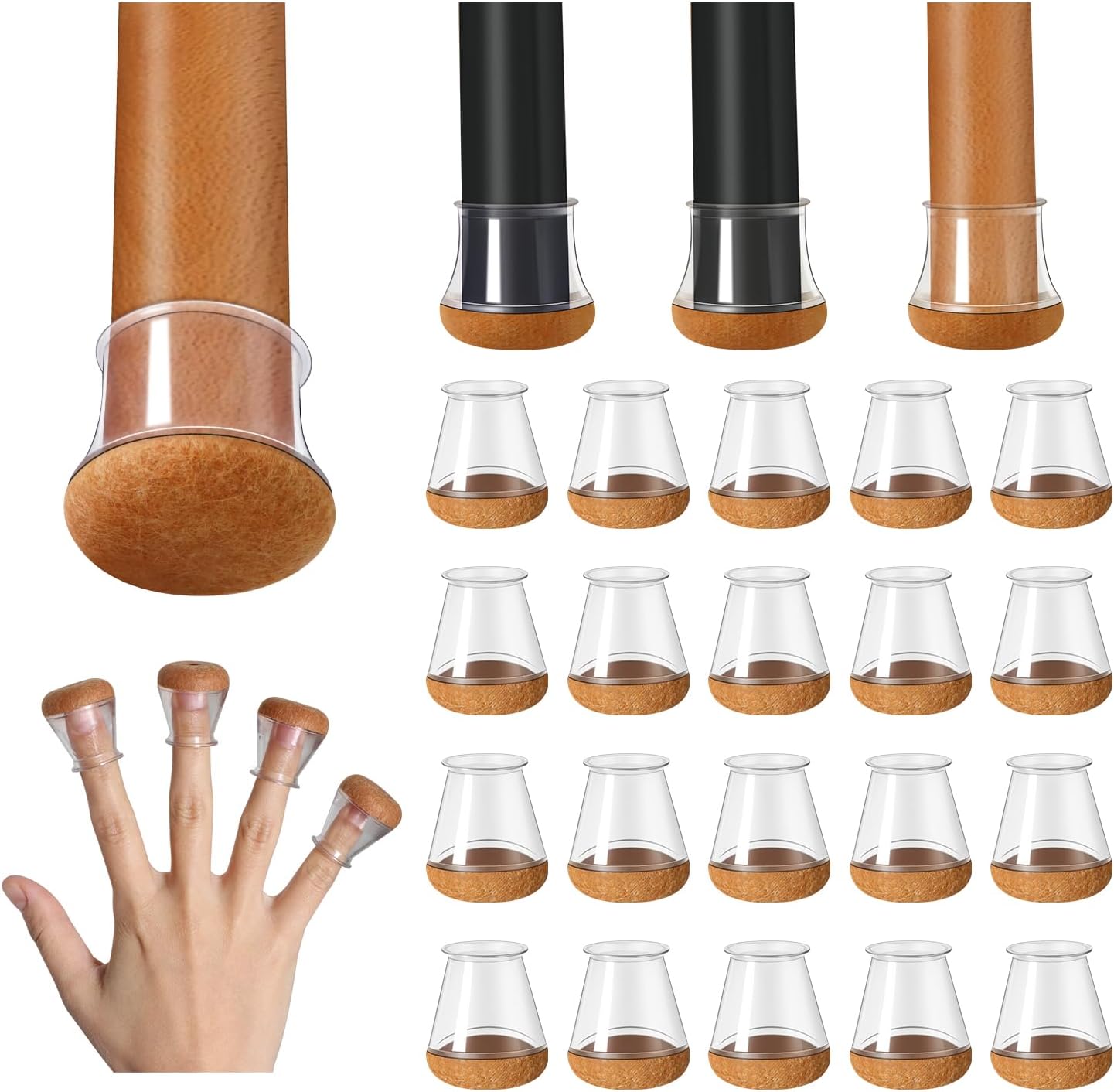 Protection Pied de Chaise, 20 pièces Petits protecteurs de Sol en ...