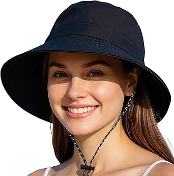 Amazon.com : Sdfvsdg Waterproof Bucket Rain Hat with Chin Strap Quick ...