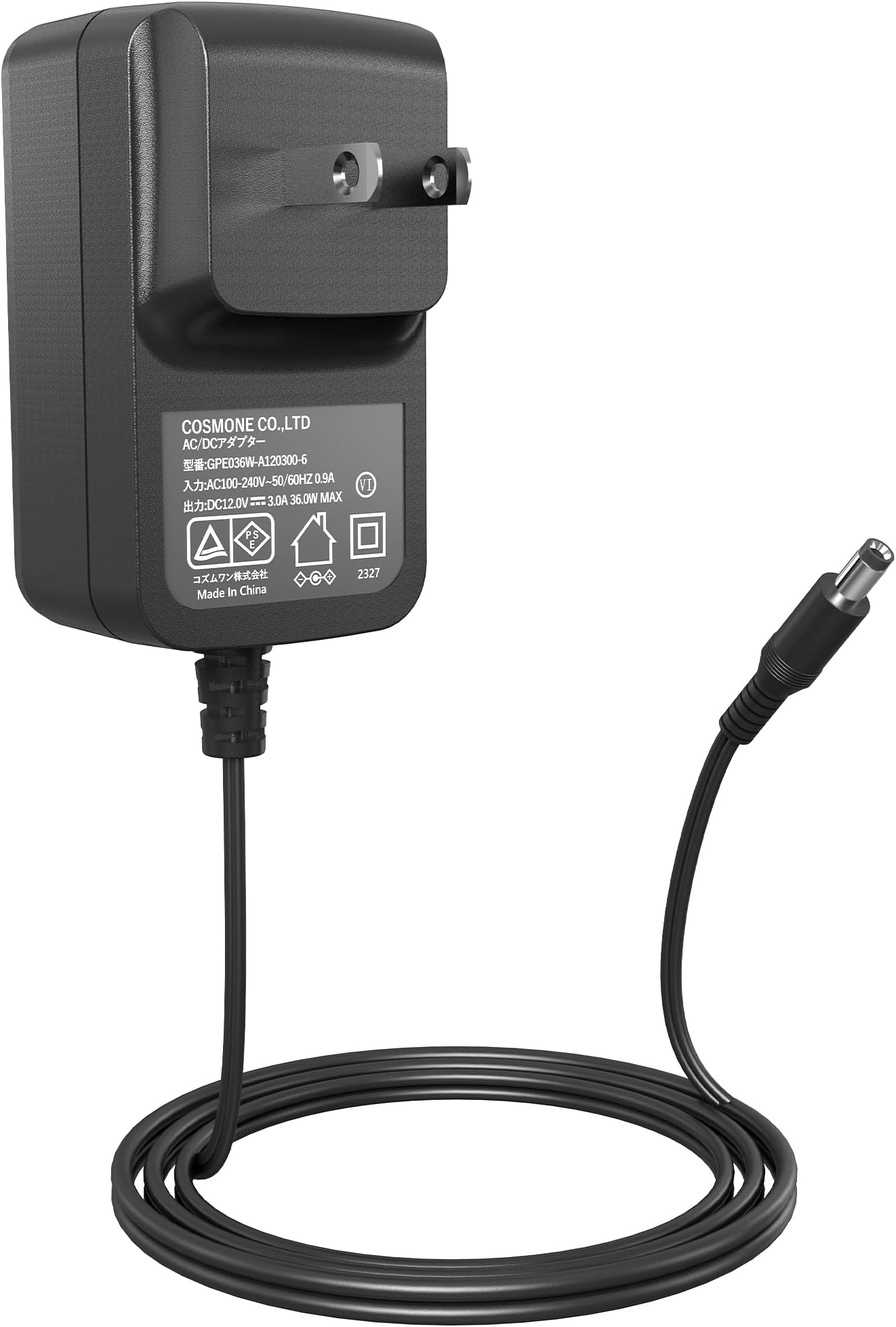 Amazon | Kaito Denshi(海渡電子) ACアダプター【PSE適合品】12V 3A 36W センタープラス プラグ 外径5 ...