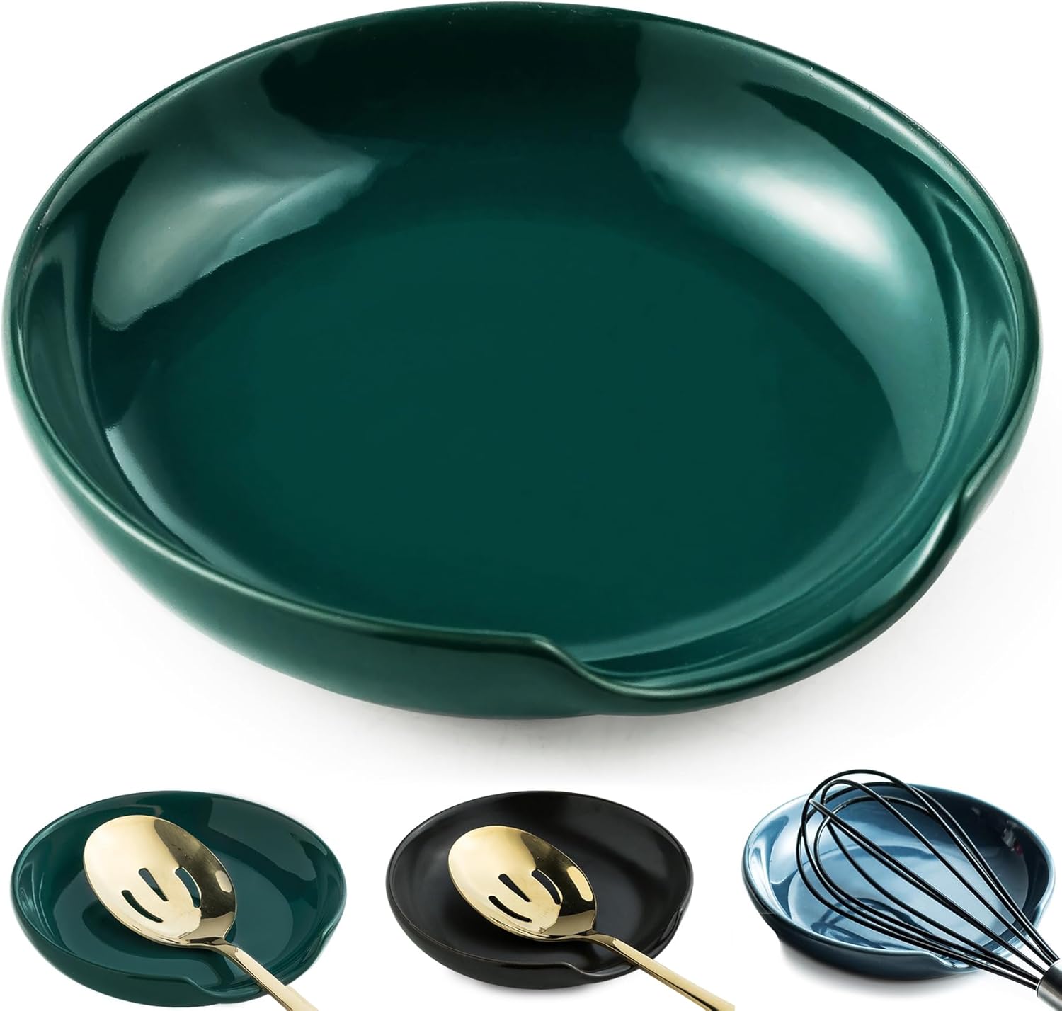 Amazon.com: LYEOBOH Spoon Rest for Stove Top, Porcelain Spoon Holder ...