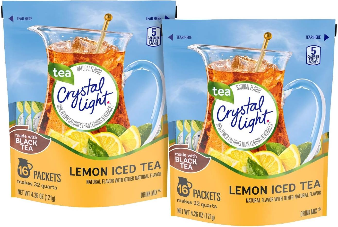 Amazon.com : Crystal Light Iced Tea Drink Mix - Lemon - 4.26 oz - 16 ct ...