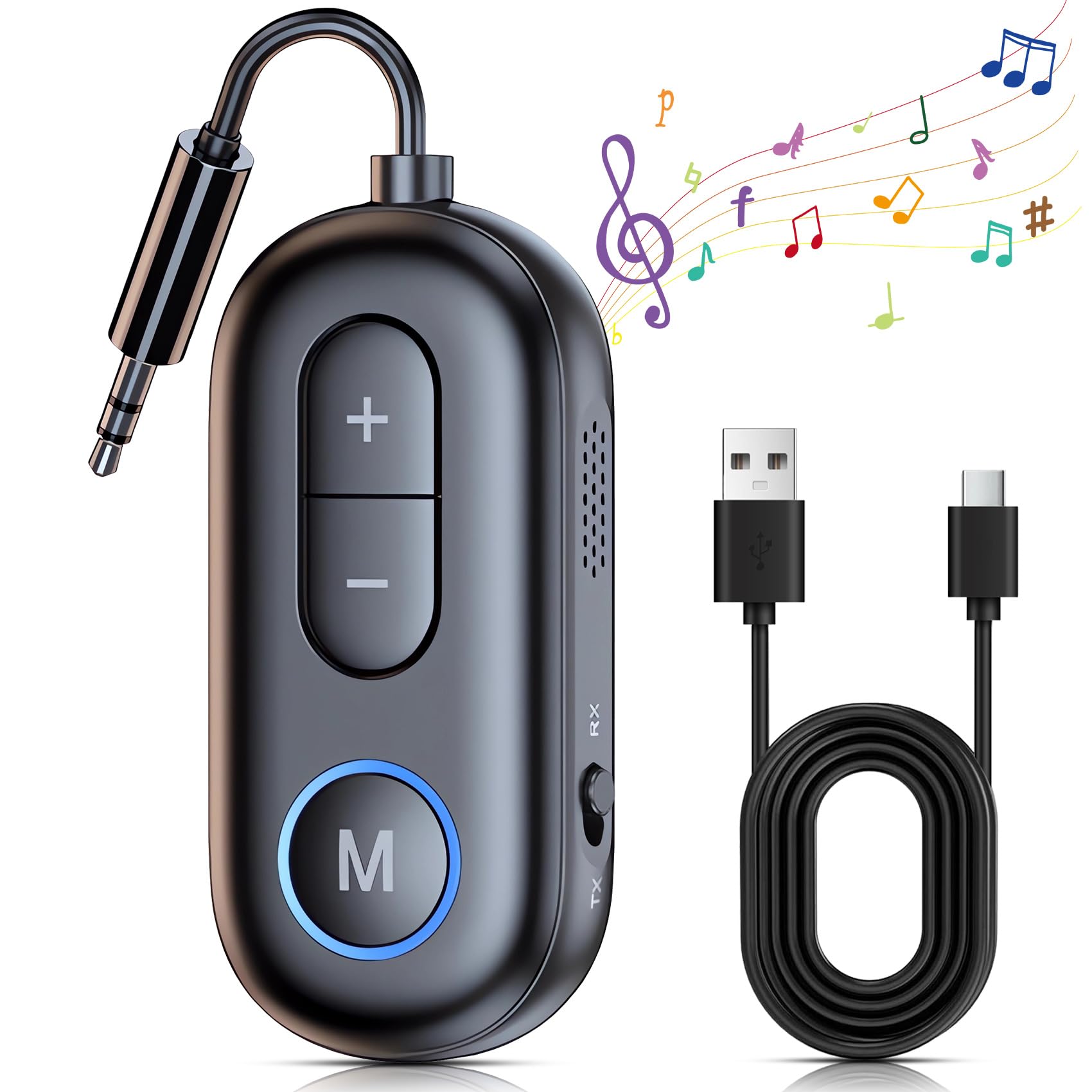Amazon.com: Bluetooth 5.4 Car Adapter AUX Receiver [Stronger Dual Mics & Noise Cancellation & 2 ...