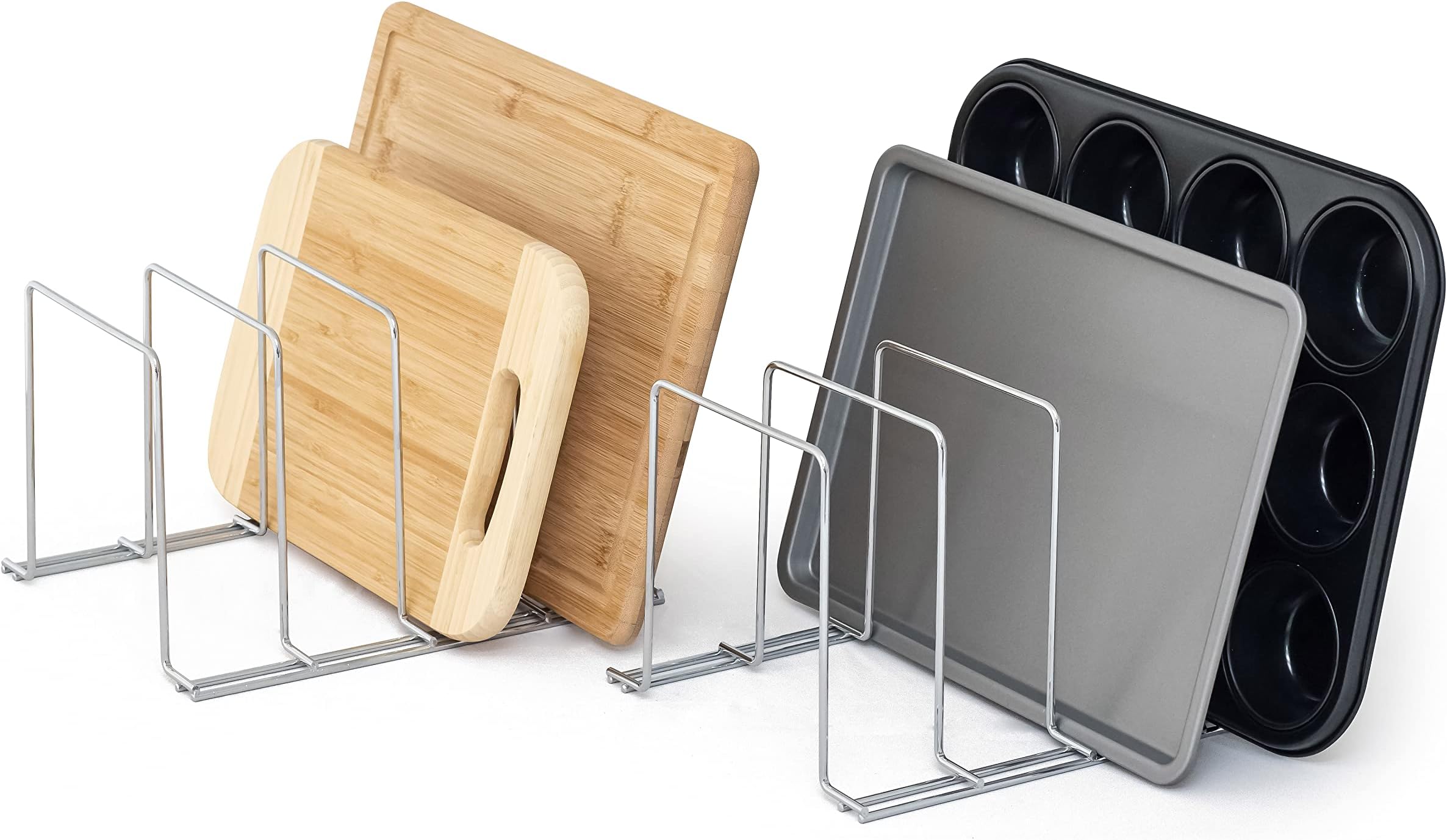 mDesign Set of 2 Baking Tray Rack - Steel Oven Tray Rack and Cutting ...