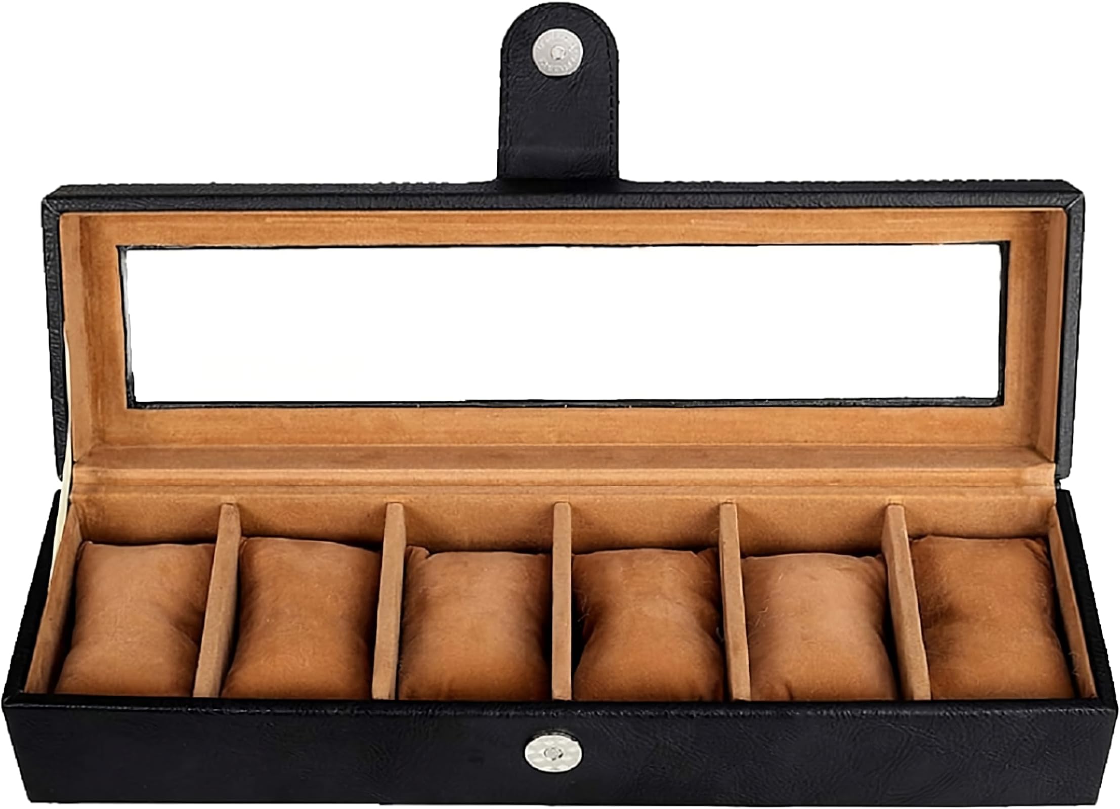 Buy Leather World Watch Box Holder Organizer Case in 6 Slots of Watches ...