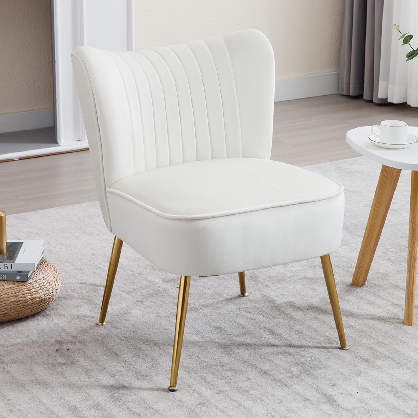 Wahson Fauteuil Salon Moderne Fauteuil avec Pied Doré, Fauteul Design ...