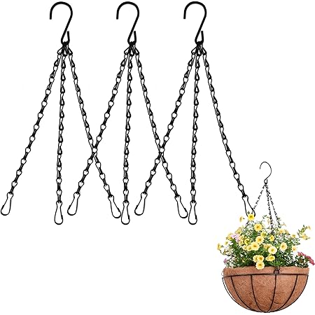 Amazon.com: ZLMC 3 Pack16 inches Black Hanging Basket Chain,Flower Pot ...