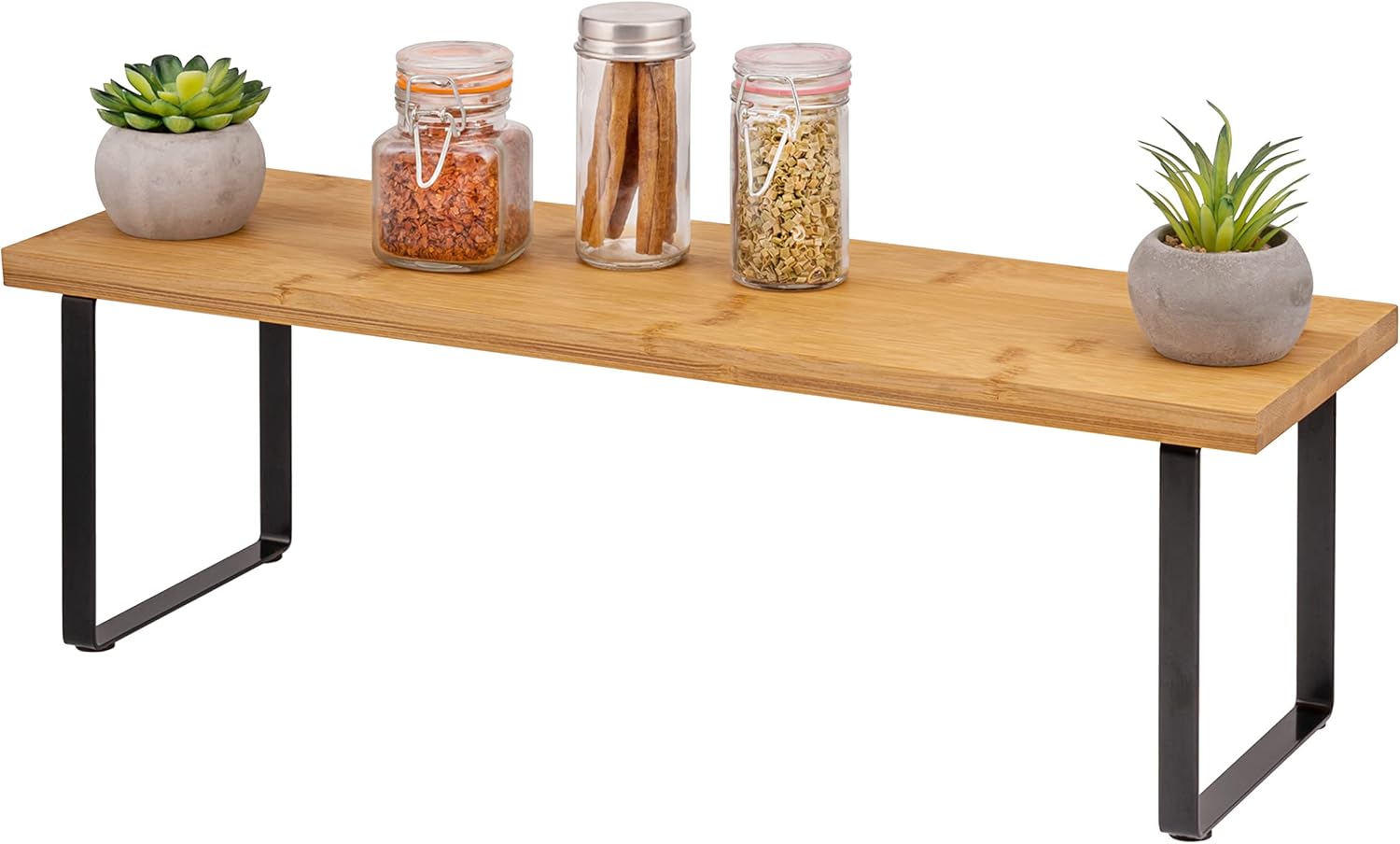 bremermann Kitchen Spice Rack Free Standing Bamboo Shelf Rack 50cm Wide ...