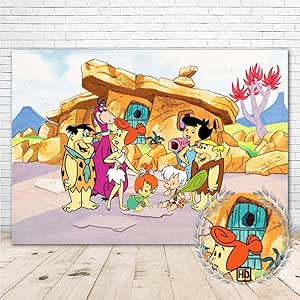 RURU Flintstones Backdrop for Party 7x5 Vinyl Flintstones Birthday ...