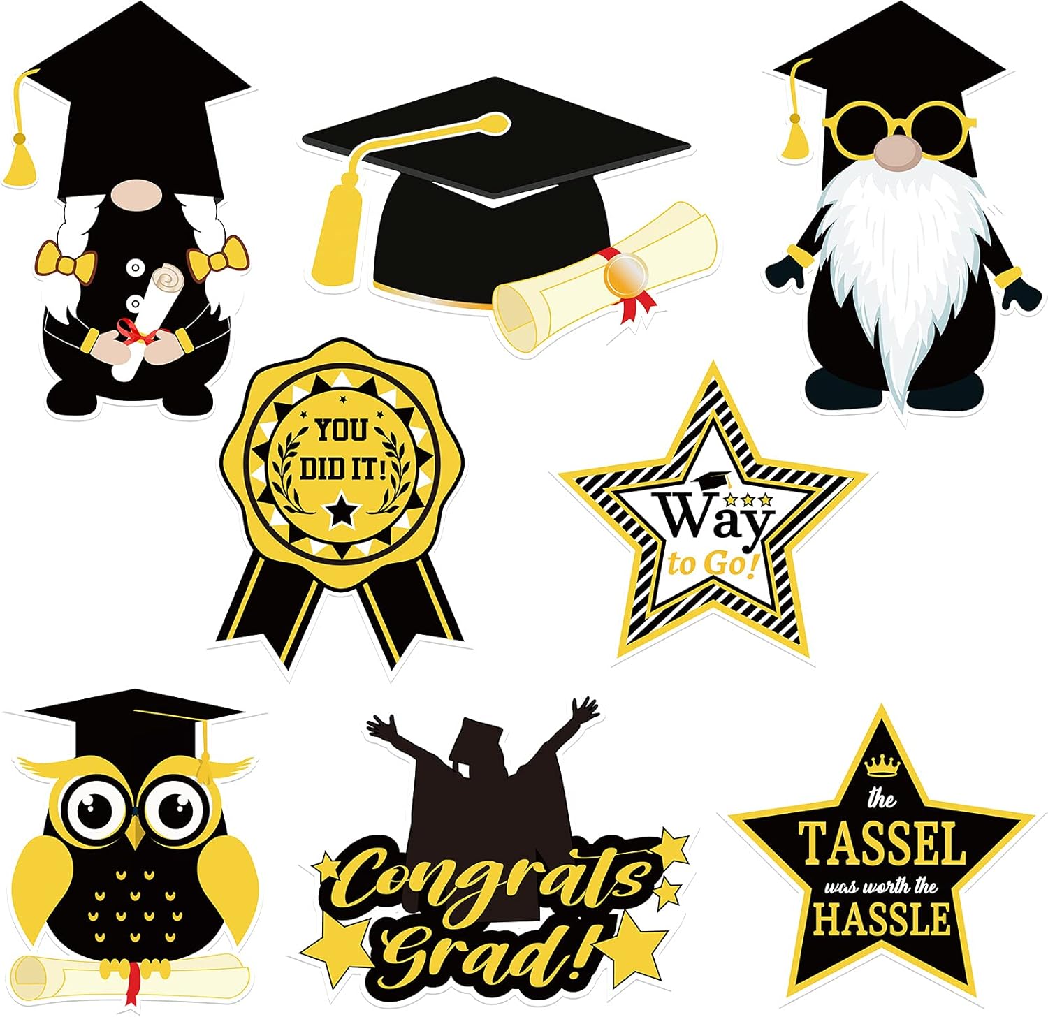 Amazon.com: 40 Pieces Graduation Paper Cut-Outs with 80 Glue Point Dots ...