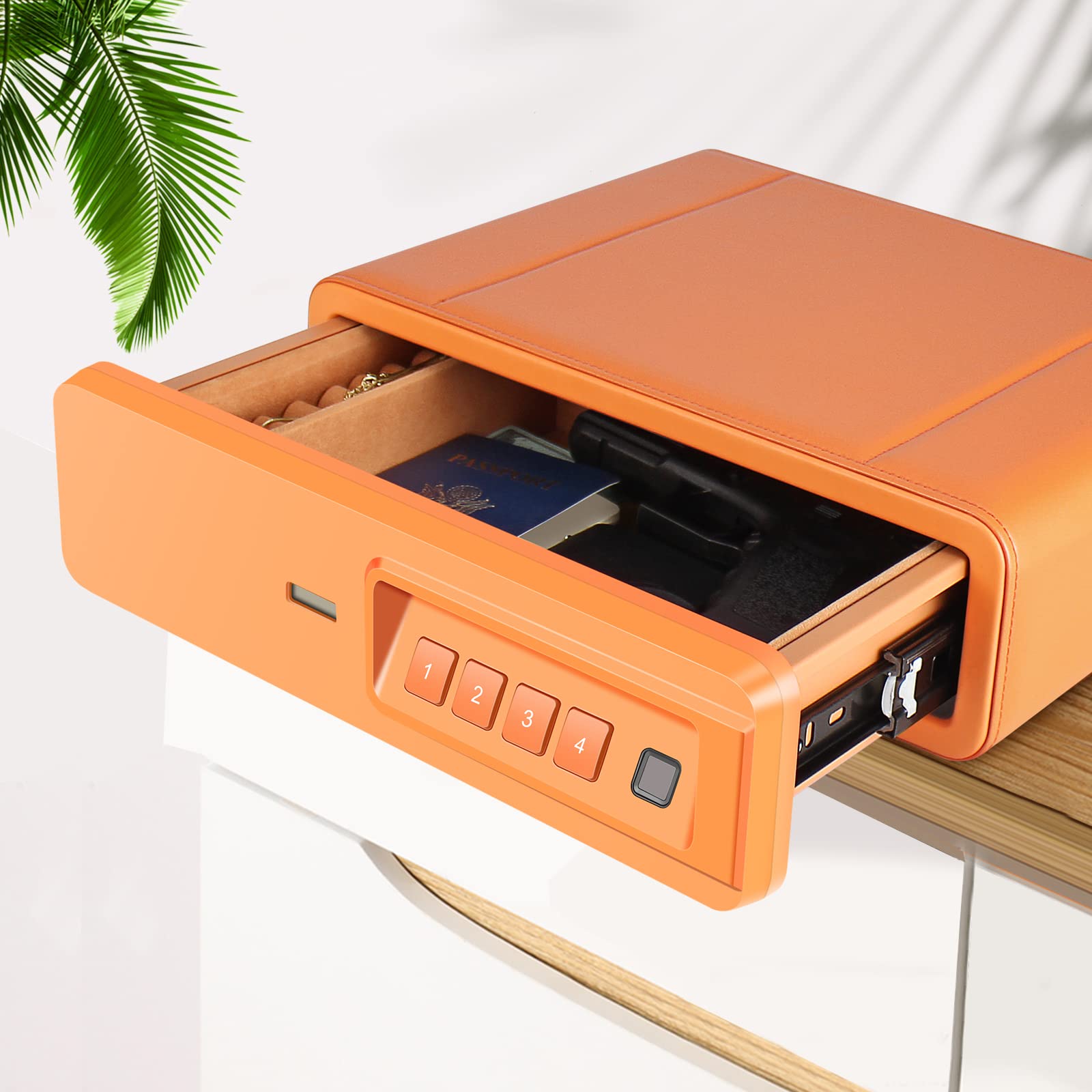 Snapklik.com : Biometric Fingerprint Safe, Slide-Away Handgun Safe For ...