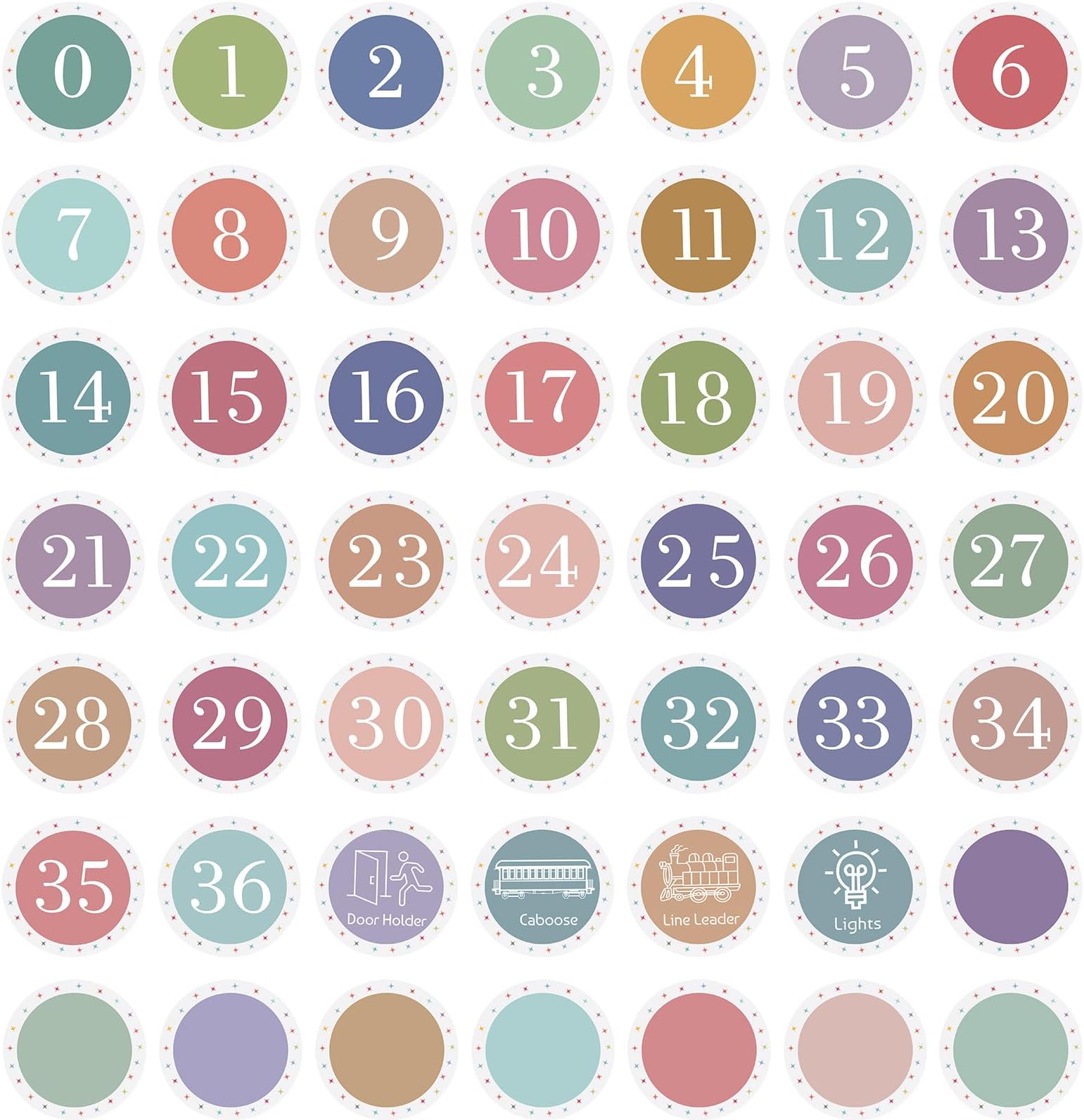 Amazon.com: 60 Pieces Number Spots Floor Stickers for Classroom,4 inch ...