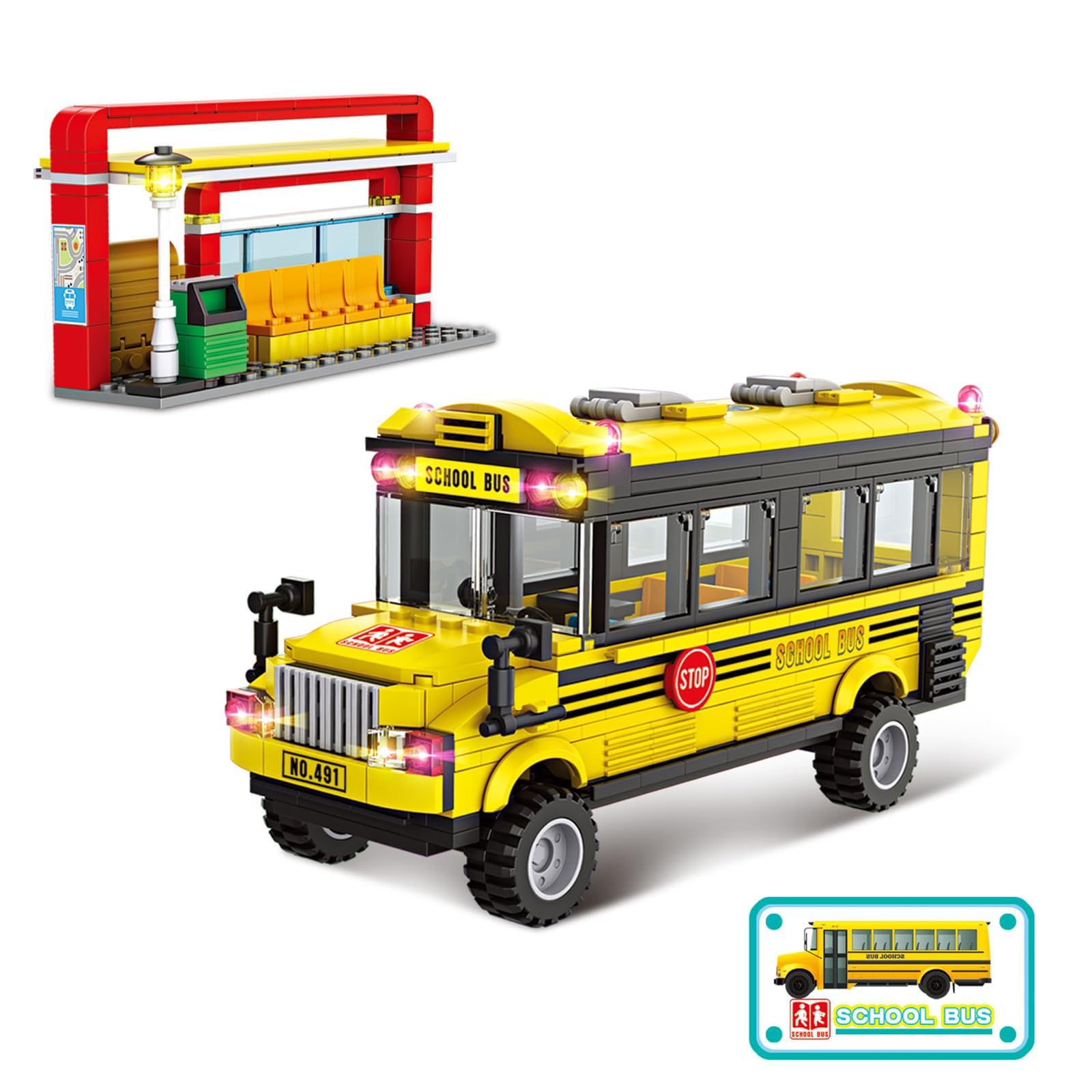 Amazon.com: EP EXERCISE N PLAY City School Bus Building Kit(488 PCS ...