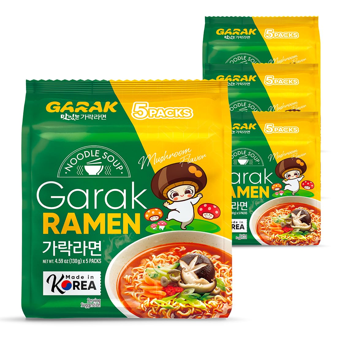 Amazon.com: GARAK Mushroom flavor Ramen, Korean authentic instant ...