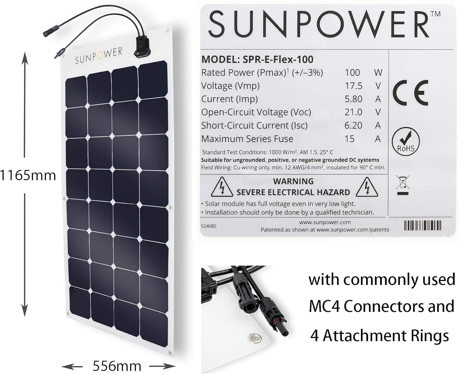 ExpertPower 2 paneles solares flexibles de 100 W Módulo de alta ...