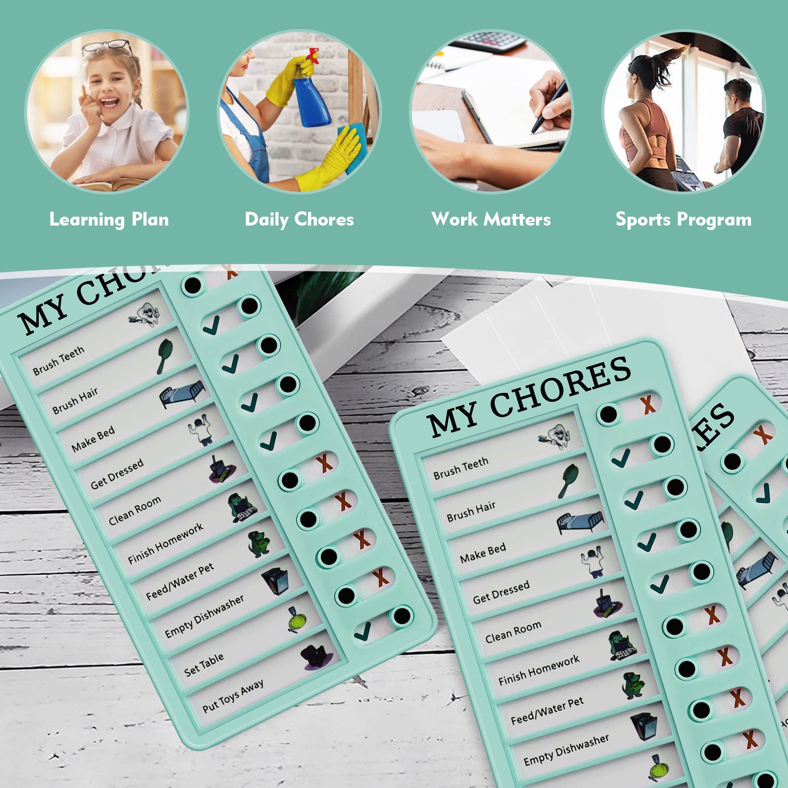 Kids Responsibility Chart 2-Piece Reusable Chore Chart For Kids - DIY ...
