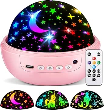 COOLNIGHT Unicorn Night Light Star Projector for Kids, 3 Films+93 ...