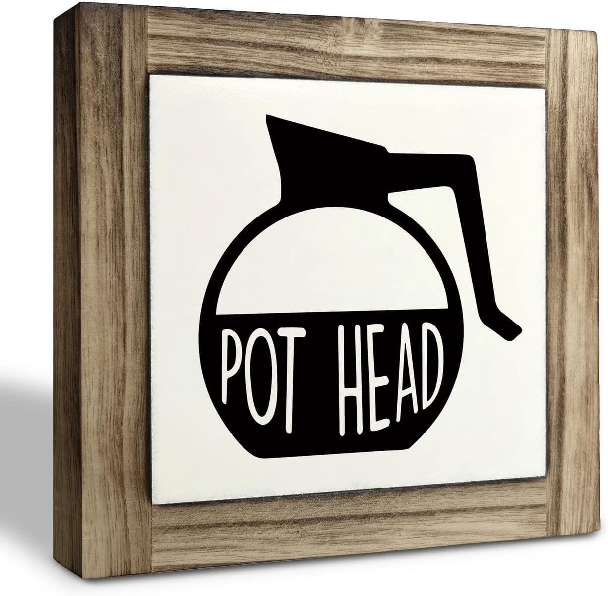 Amazon.com: XJCUG Pot Head Wood Plaque, Rustic Coffee Sign, Cafe ...