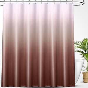 Amazon.com: OLANLY Luxury Shower Curtain, Brown Ombre Shower Curtain Sets with 12 Shower Curtain ...