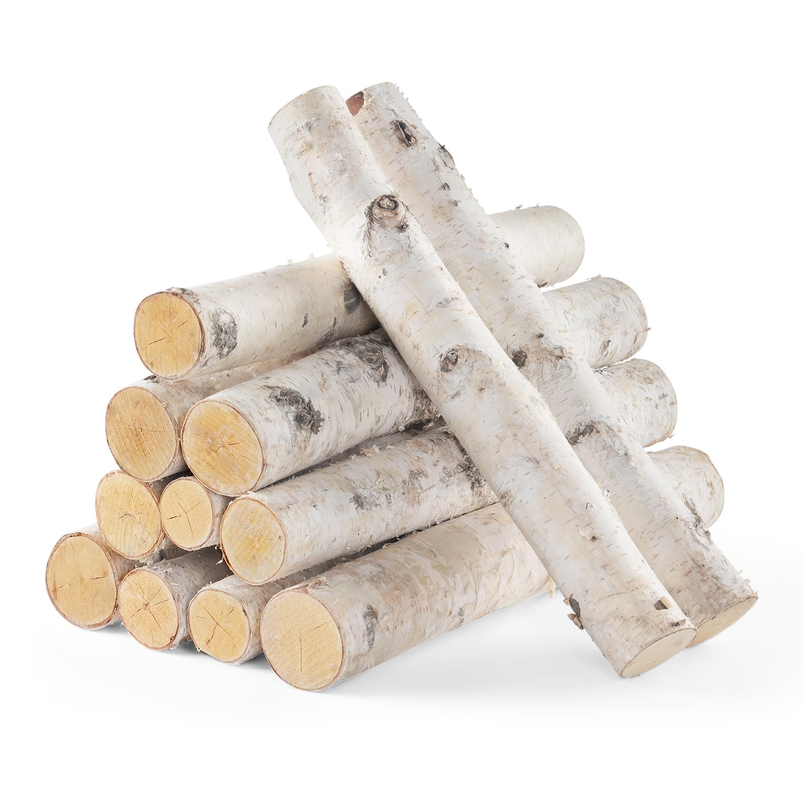 Amazon.com: 12Pack Birch Logs for Fireplace Decor - Natural Decorative ...