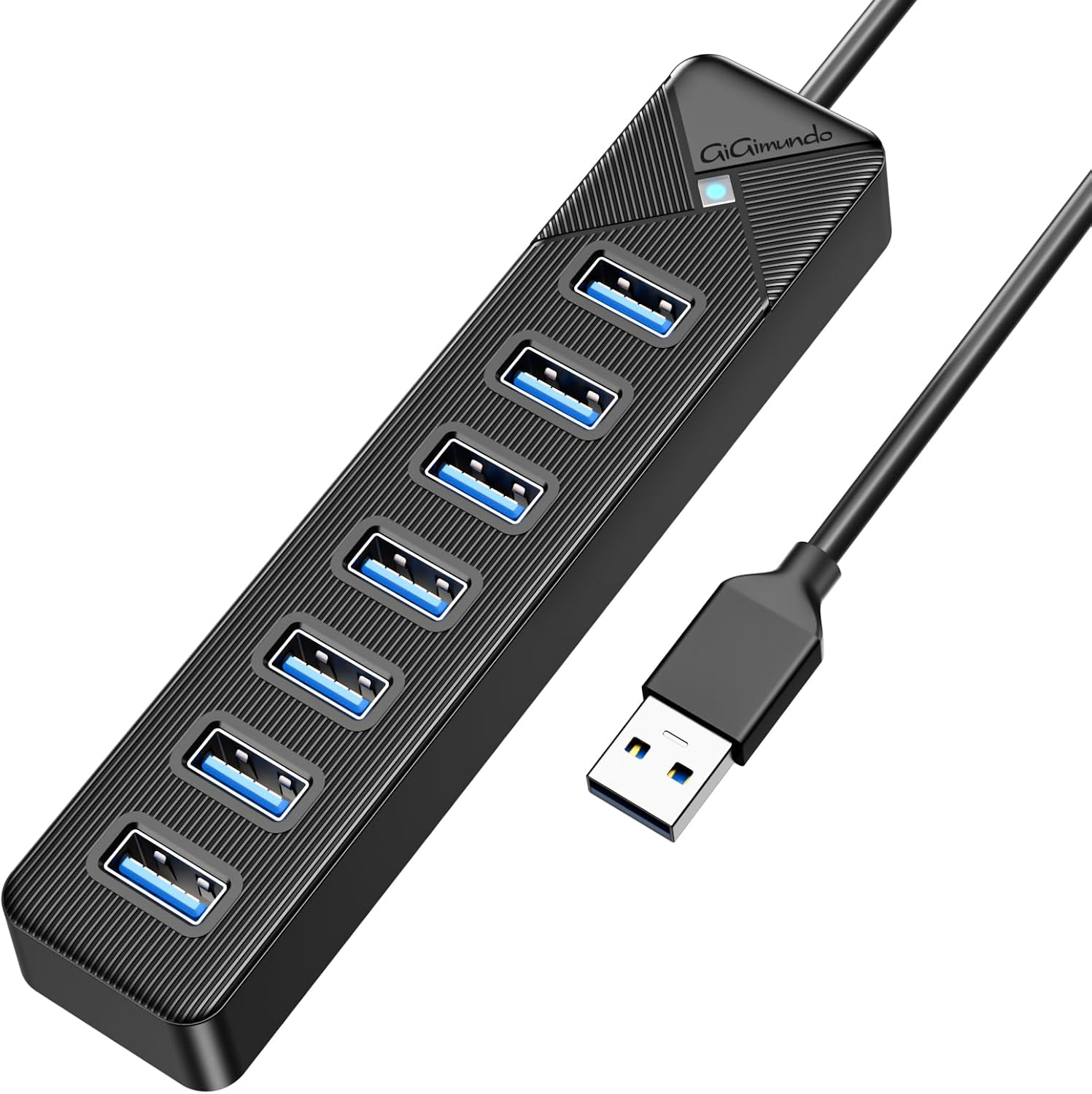 GiGimundo PG7U Hub USB 3.0 7 Porte con Cavo Corto da 0.15M, Porta di ...