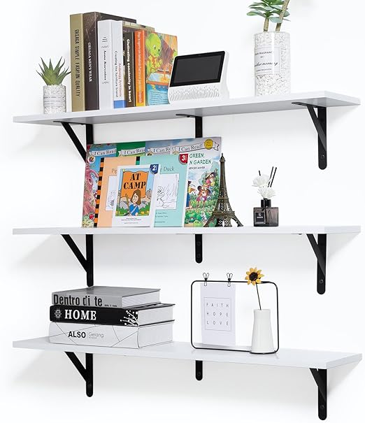 Amazon.com: AZSKY 36 Inch Floating Shelves Book Shelf White Long Wall ...