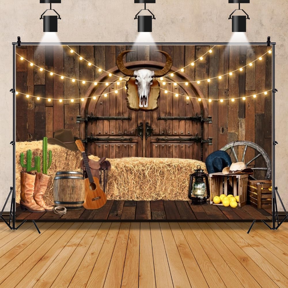 Amazon.com: Leowefowa 10x6.5ft Vinyl Western Cowboy Backdrop Wild West ...