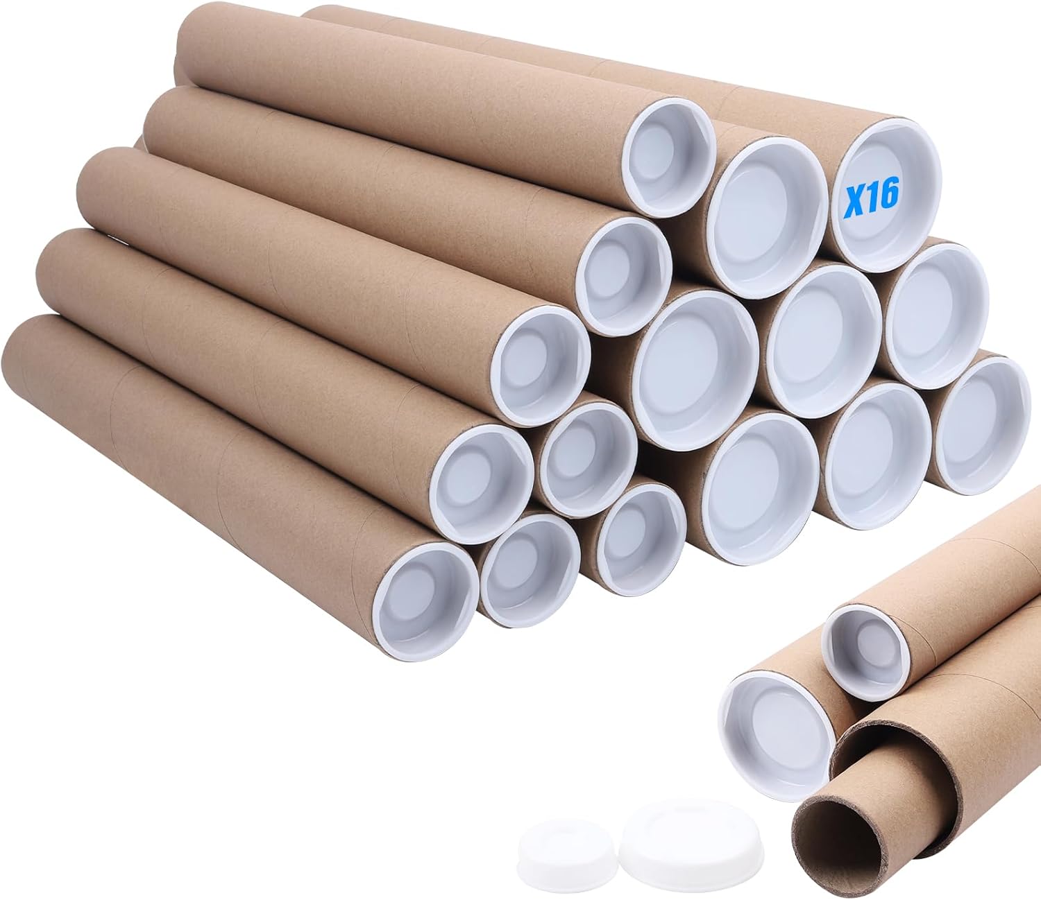 Amazon.com : aromeili Mailing Tubes with Caps,16 Pack 2x15-Inch &1.5x12 ...