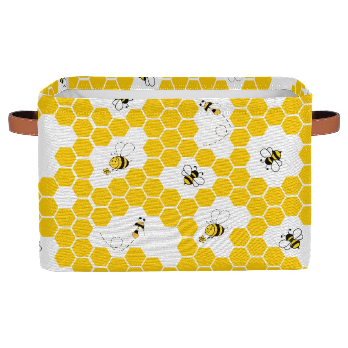 Amazon.com: Cute Yellow Honey Bee Storage Basket Bin Geometric ...
