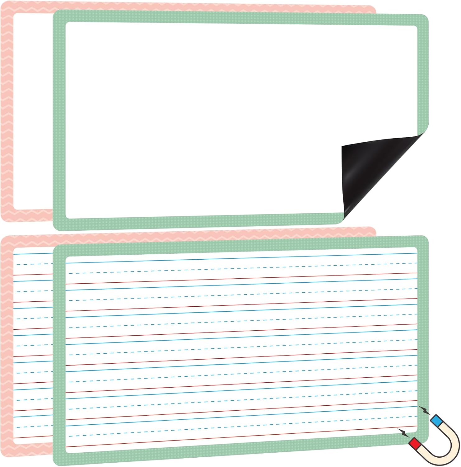 Amazon.com: TecUnite 4pcs Jumbo Magnetic Draw & Write Paper 21.5" x 18 ...
