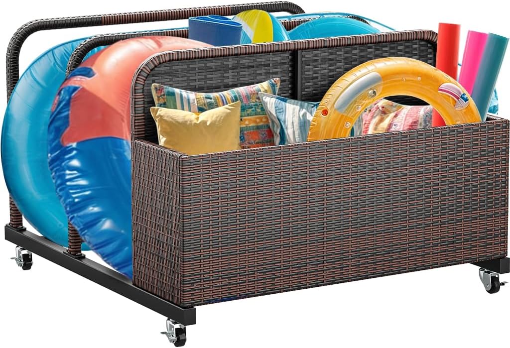 Amazon.com: YITAHOME Outdoor Wicker Patio Poolside Float Storage, PE ...