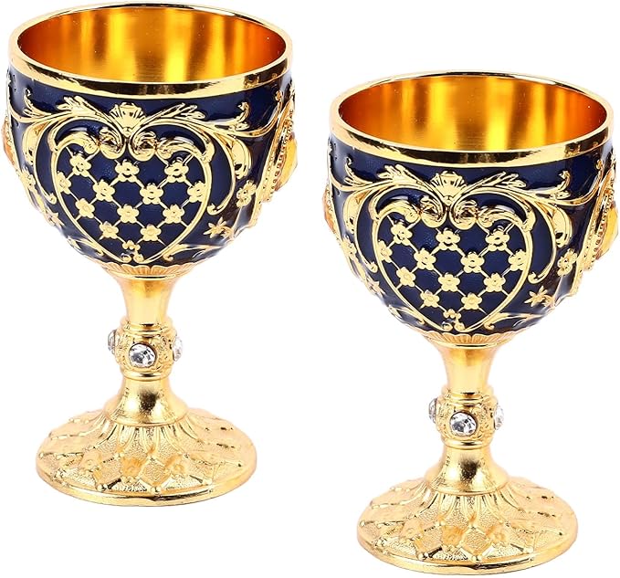 Amazon.com | Generic Vintage Goblets Gold Jeweled Goblet Vintage Zinc ...
