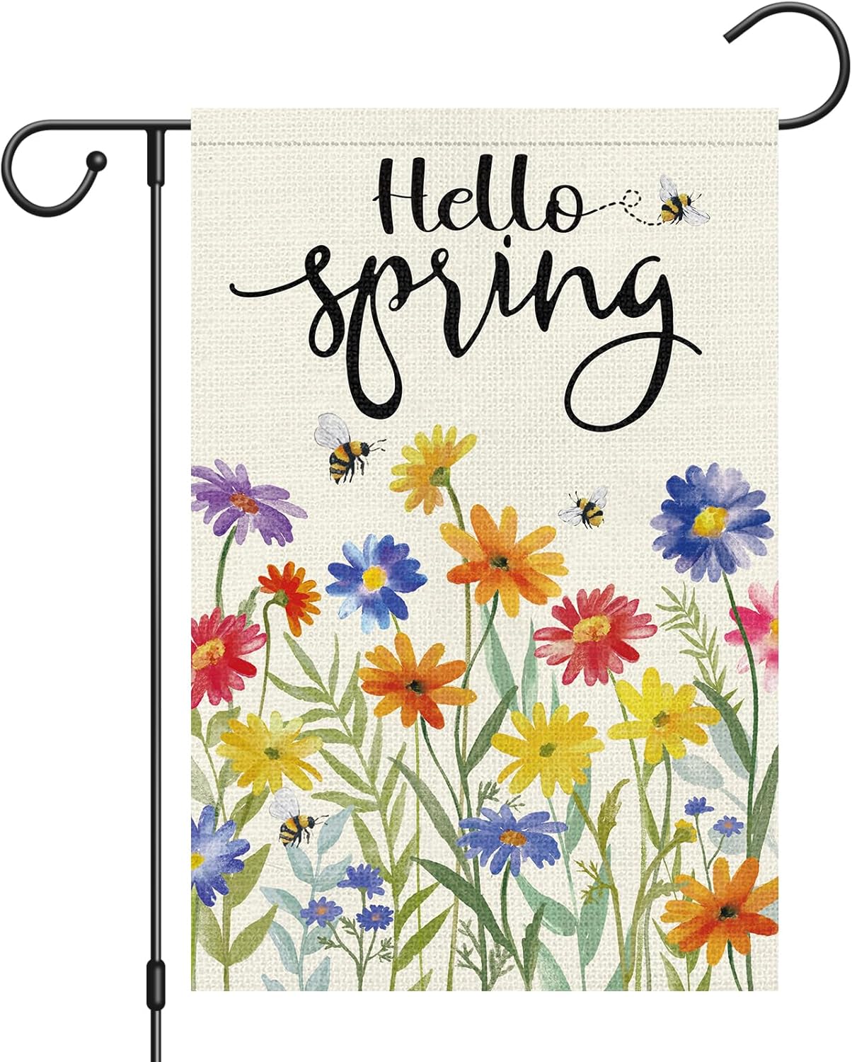 Amazon.com : Heyfibro Hello Spring Floral Garden Flag Spring Summer ...