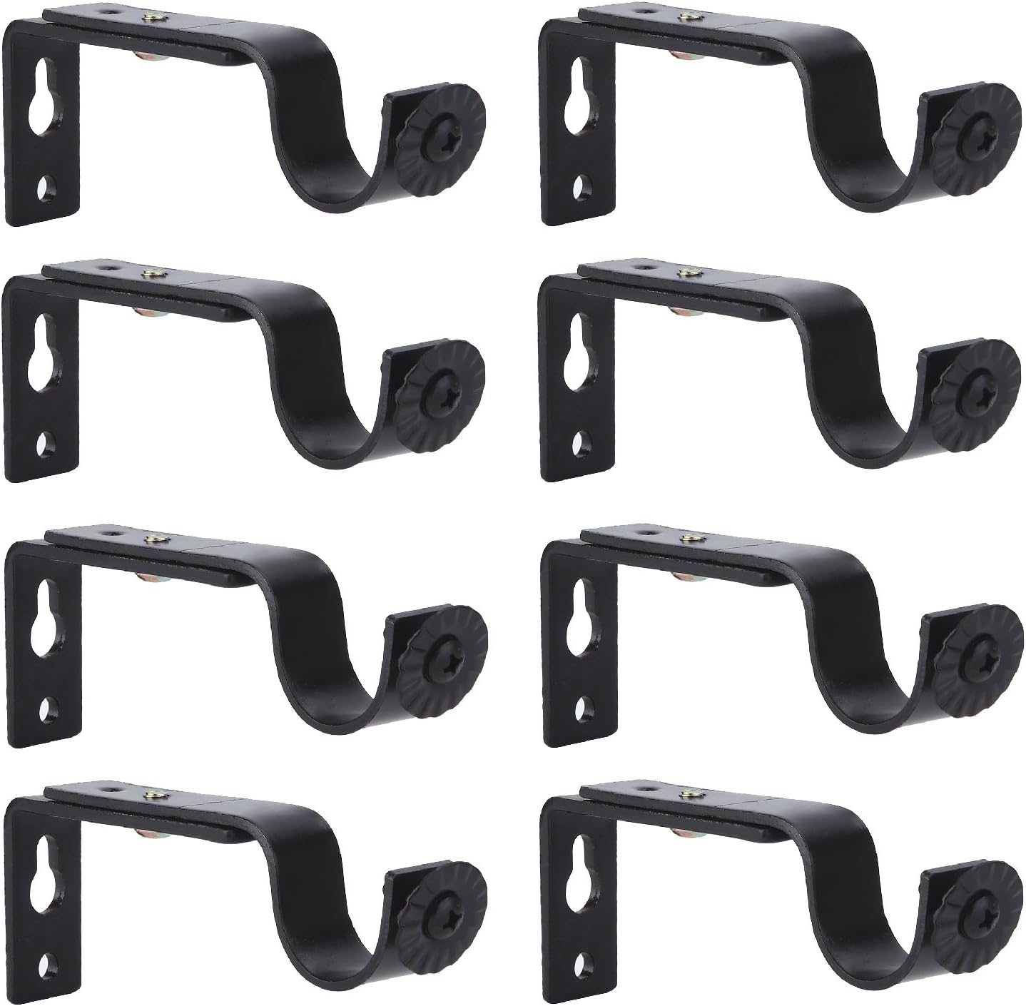 Amazon.com: White Adjustable Curtain Rod Brackets (Set of 10) Drapery ...