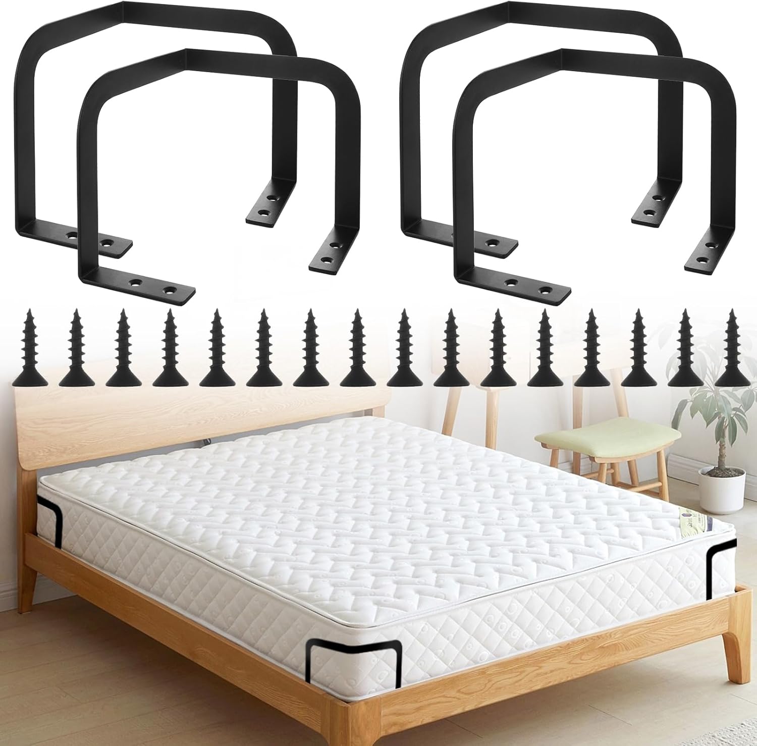 Amazon.com - LOYORTY 4PCS Metal Mattress Slide Stopper, Mattress ...