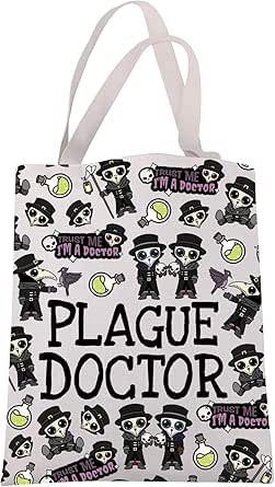 Amazon.com: JXGZSO Plague Doctor Cryptid Tote Canvas Bag Cryptozoology ...