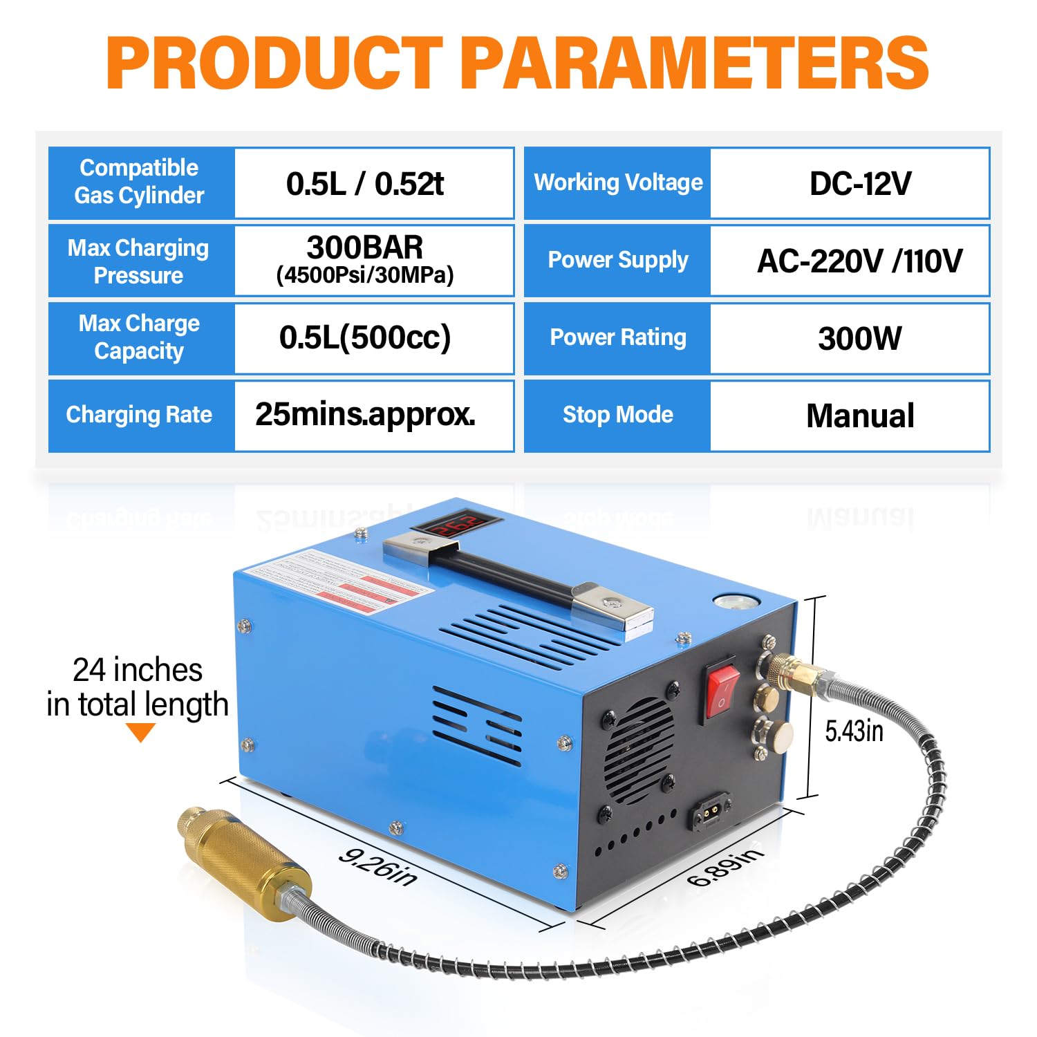 Snapklik.com : 4500Psi PCP Air Compressor, 30Mpa Water Oil-Free, 12V DC ...