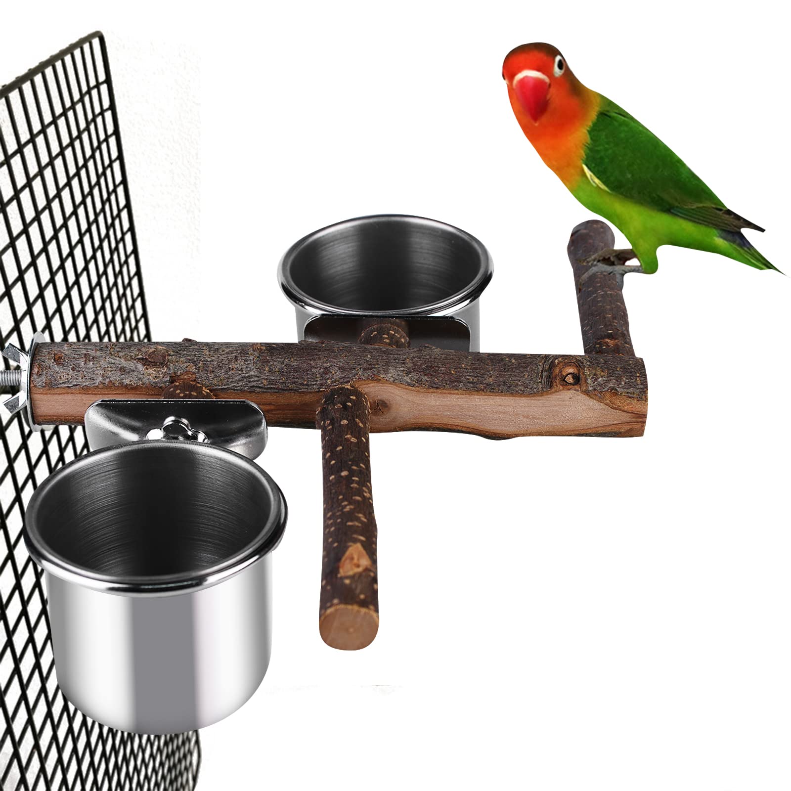 Snapklik.com : Bird Feeding Dish Cups, Hanging Stainless Steel Parakeet ...