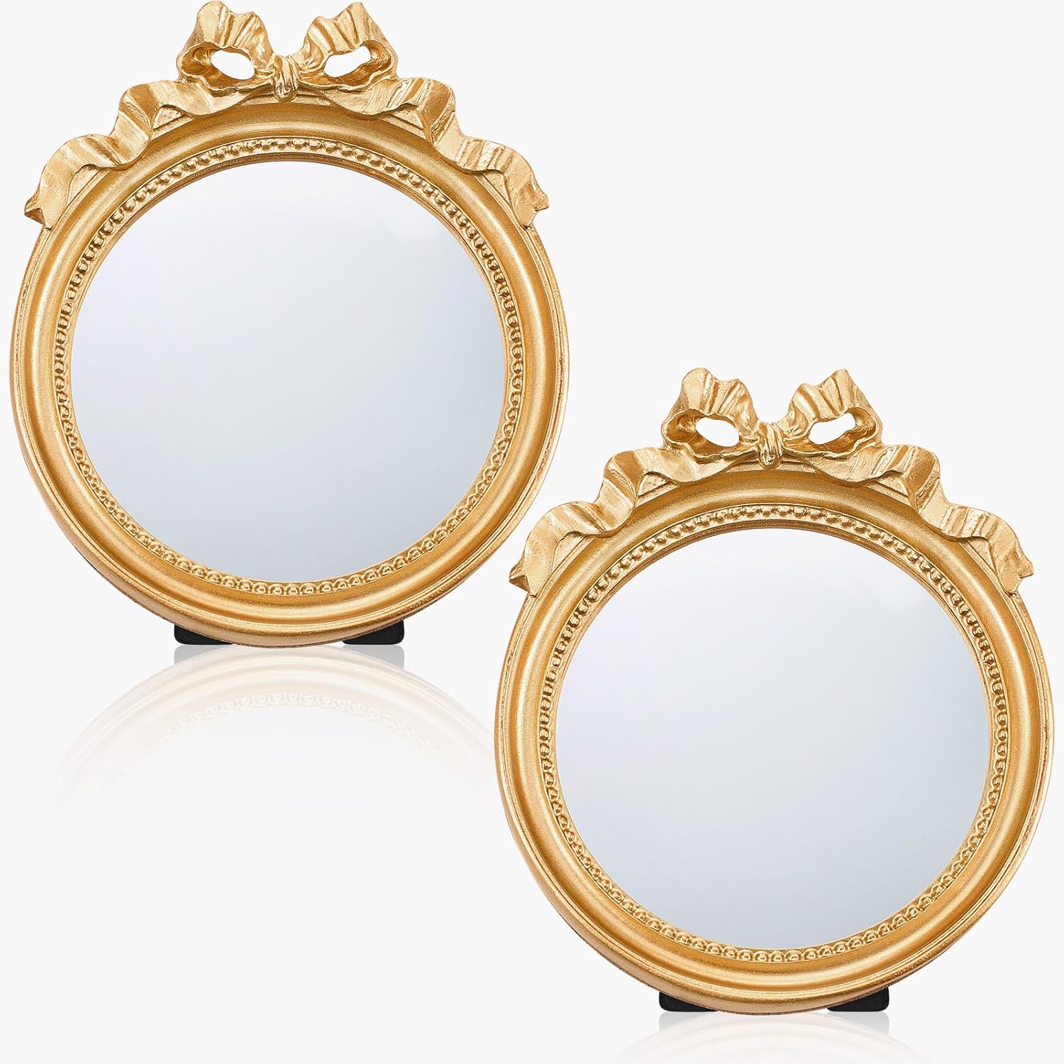 Amazon.com: Threehoney 2 Pcs Small Vintage Gold Wall Mirror 4.1" Round ...