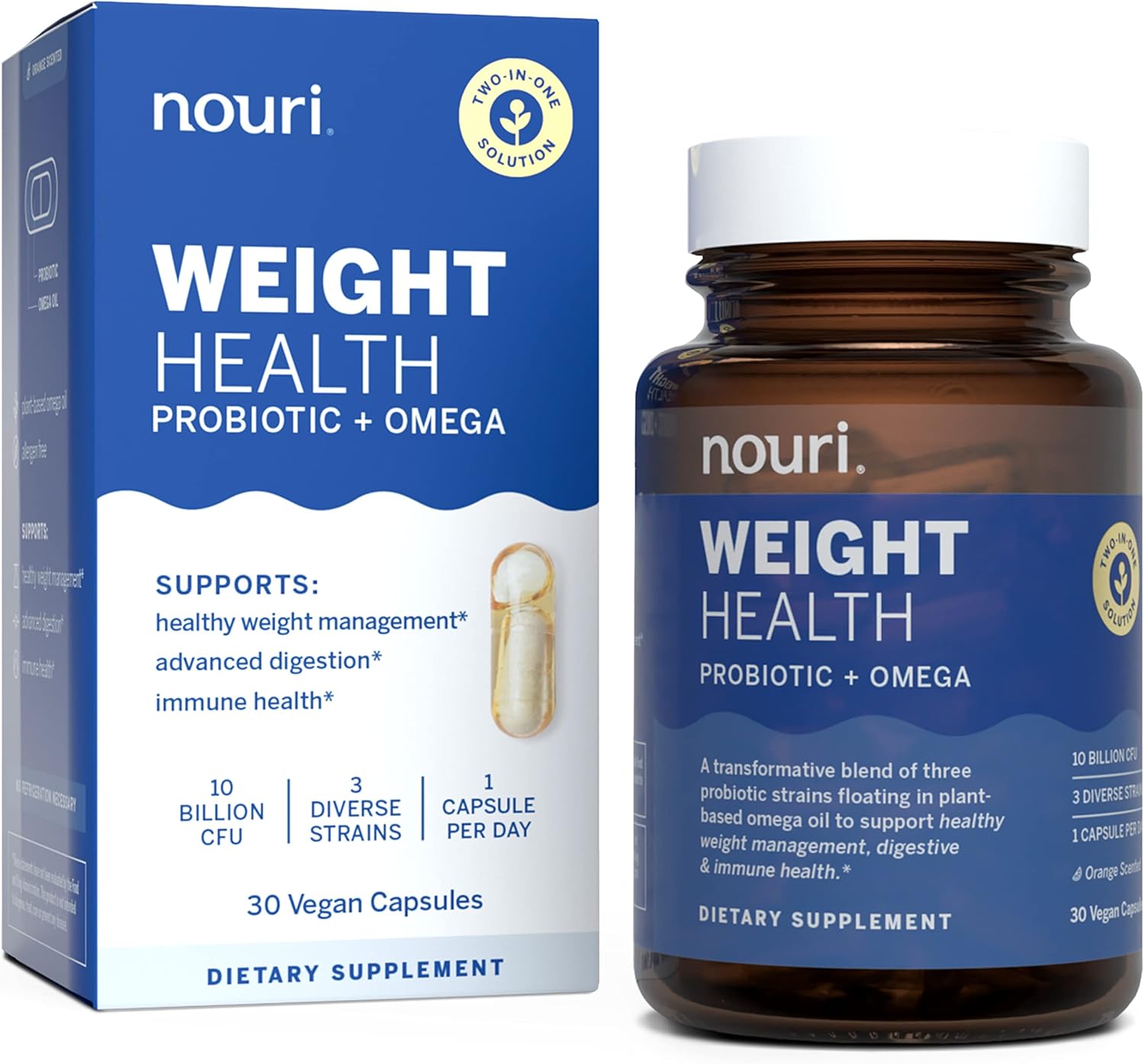 Amazon.com: Nouri Weight Health Probiotic & Omega Oil 30 Count, 30 CT ...