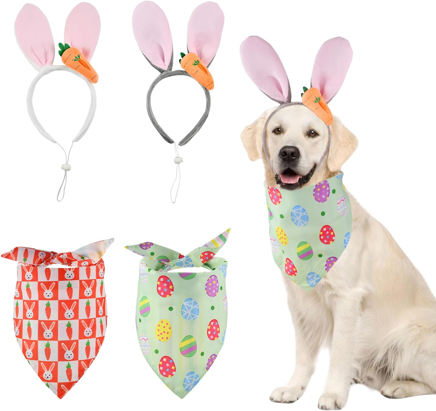 Amazon.com : CooShou Easter Dog Costumes Set Dog Easter Outfits Bunny ...