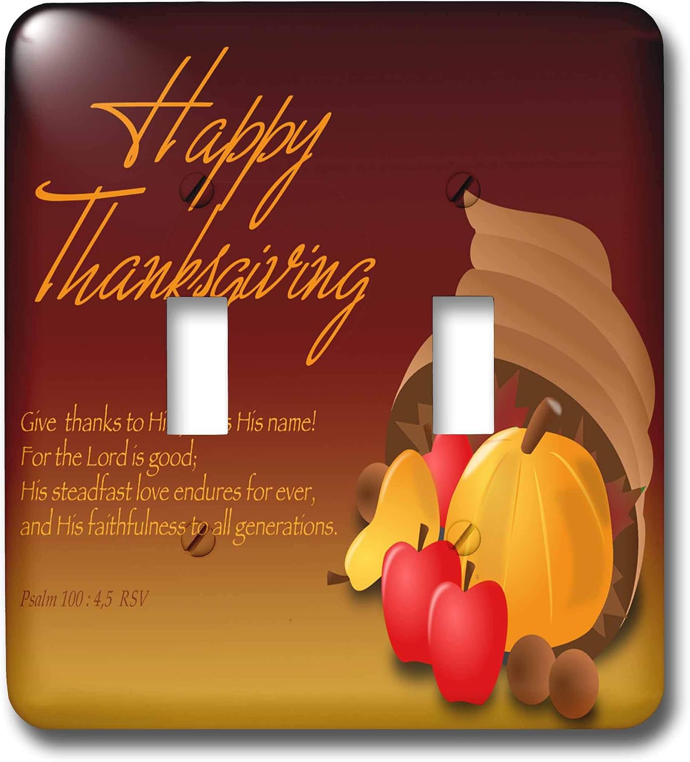 3dRose lsp_26778_2 Happy Thanksgiving Cornucopia with Bible Verse Psalm ...
