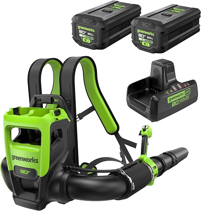 Amazon.com: Greenworks 80V Backpack Leaf Blower - 800 CFM/200 MPH ...