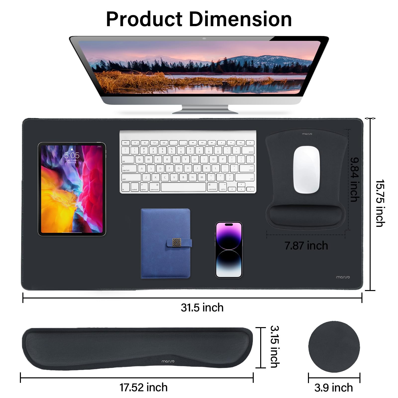 Snapklik.com : MOSISO Keyboard Mouse Pad Set, Large Gaming Mousepad ...