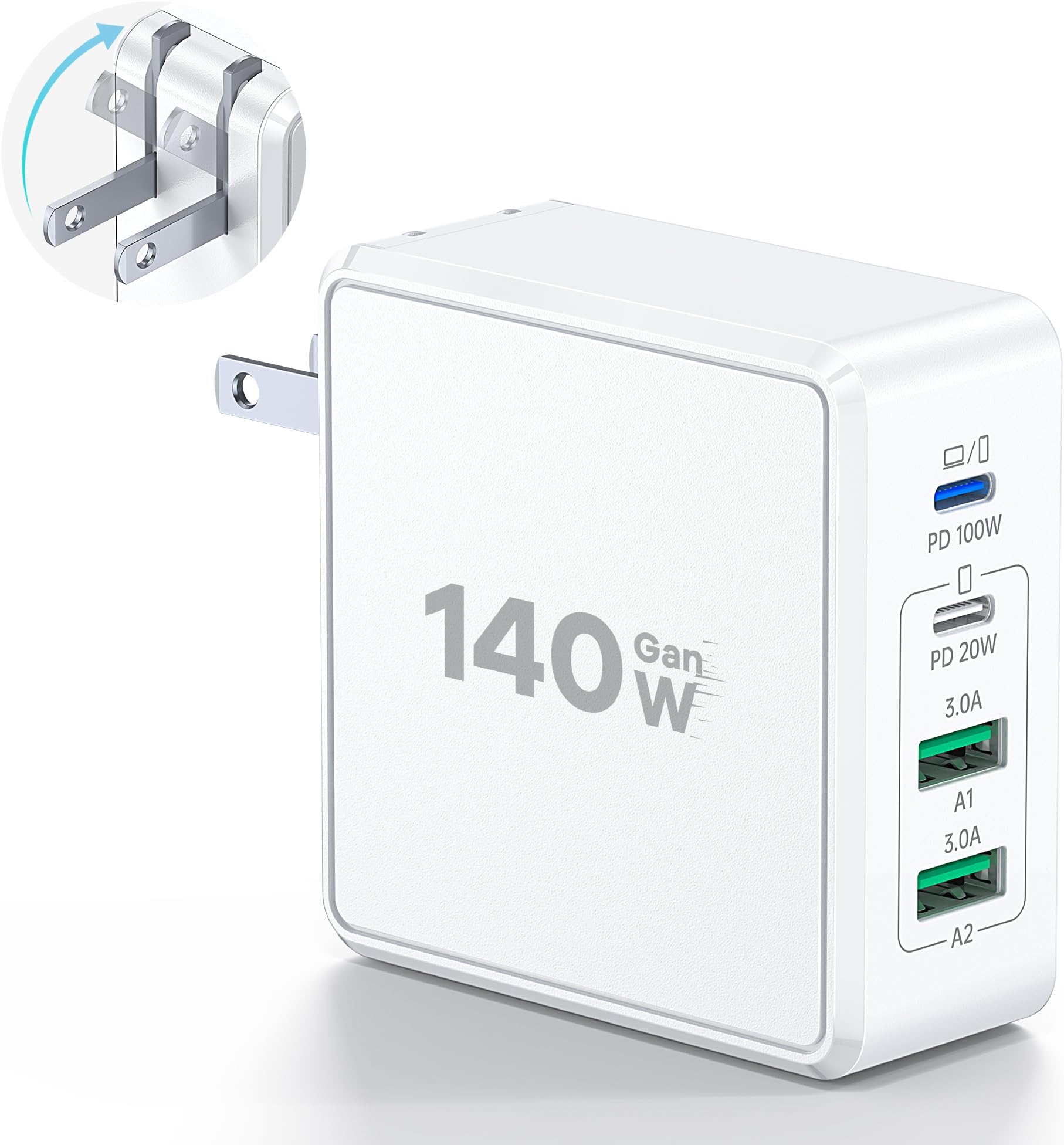 Amazon.com: 140W USB C Mac Book Pro Charger, 4-Port Type C 20W Fast ...