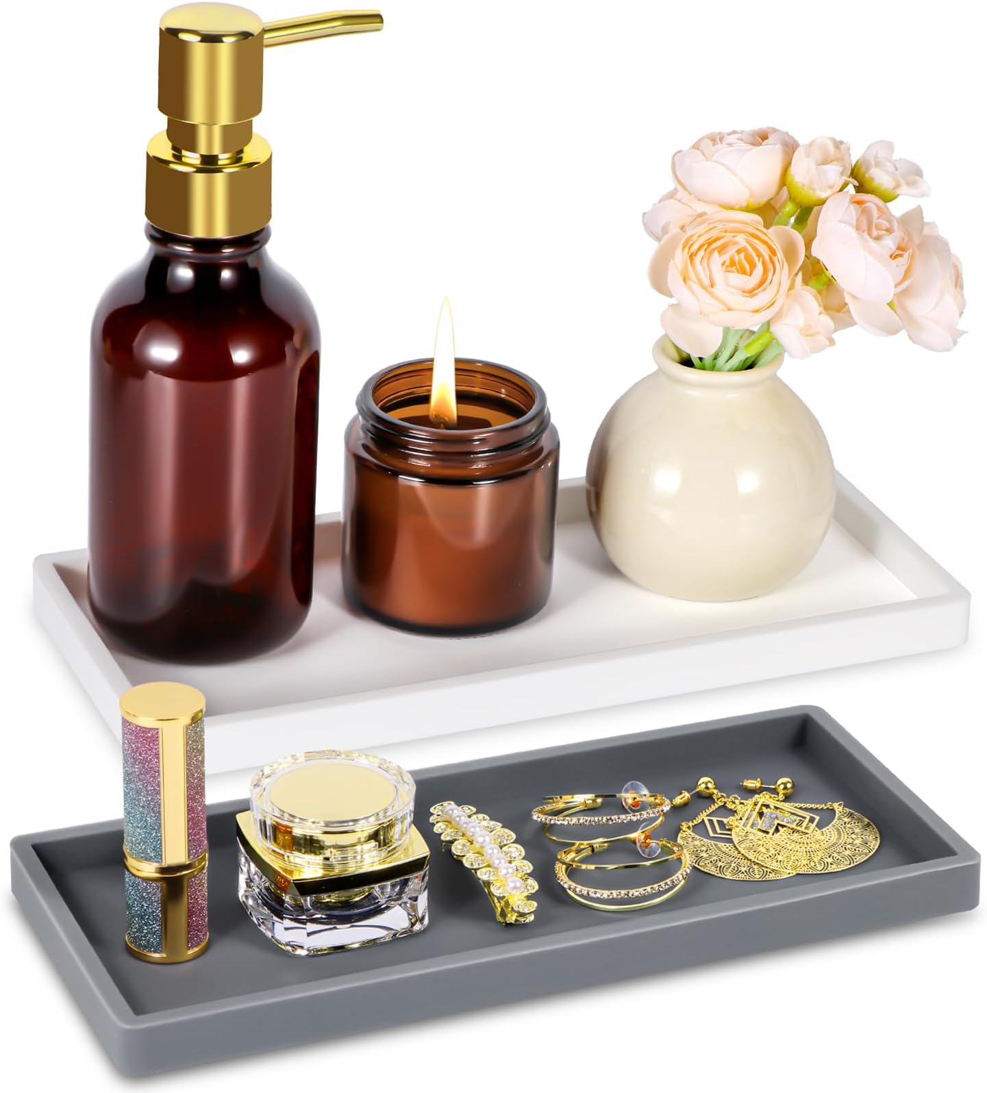 Amazon.com: Lazy K Silicone Tray - Small Vanity Tray Organizer - Spoon ...