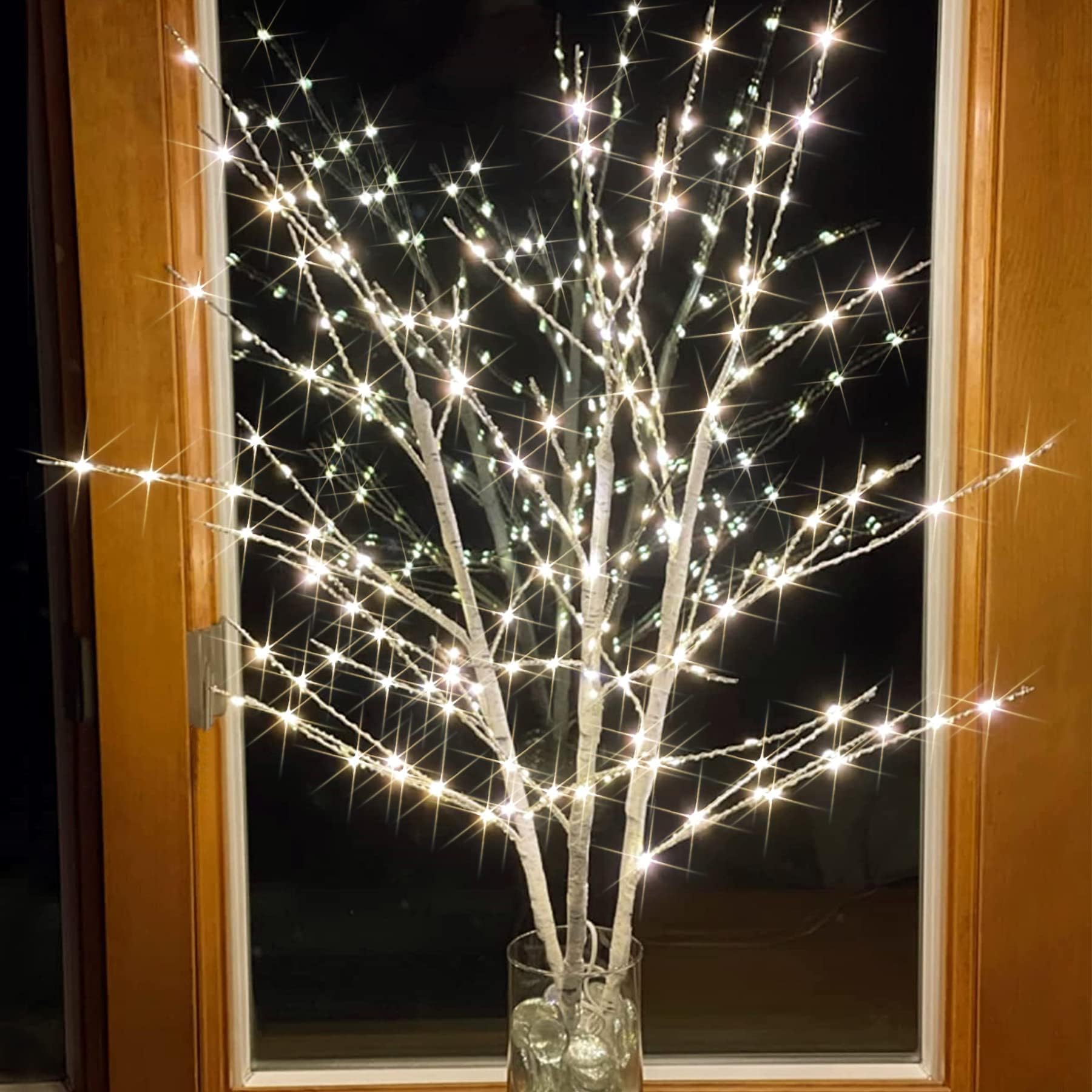 Amazon.com: FuChsun Bonsai Tree Light 108 LED White Shimmer Silver ...